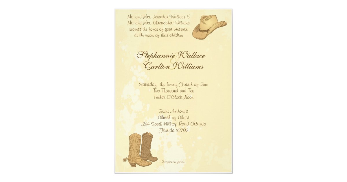 Cowboy Wedding Invitation | Zazzle.com
