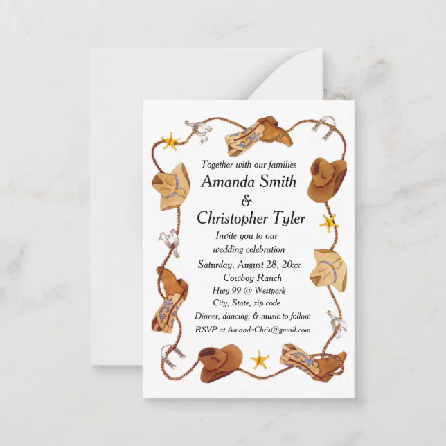 Cowboy wedding invitations | Zazzle