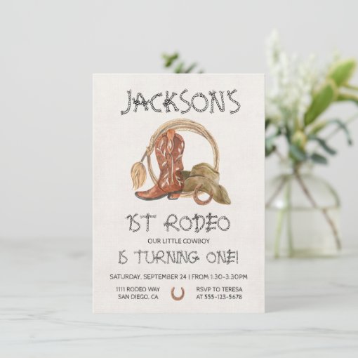 Cowboy western 1st Rodeo Birthday Party Invitation | Zazzle