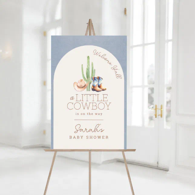 Cowboy Western Baby Shower Welcome Sign Poster | Zazzle