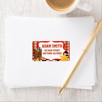 Cowboy Western Birthday Party Address Labels | Zazzle
