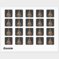 Cowboy Western Christmas Tree Santa Square Sticker | Zazzle