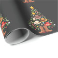 Cowboy Western Christmas Tree Santa Wrapping Paper | Zazzle
