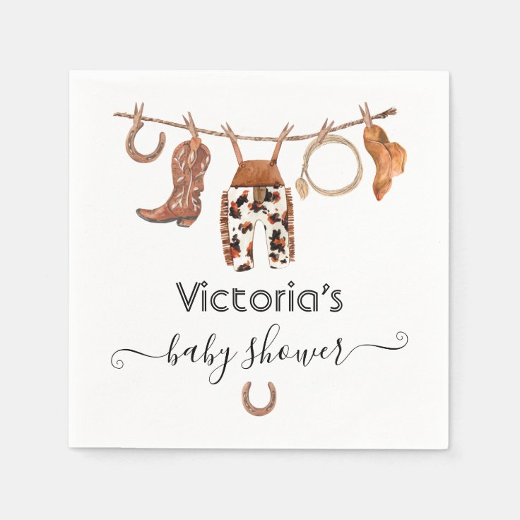 Cowboy Western Clothesline Napkins | Zazzle