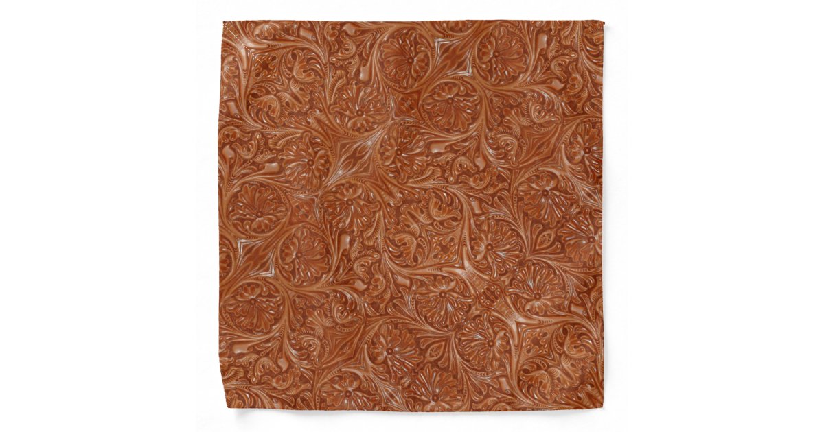 cowboy western country pattern tooled leather bandana | Zazzle