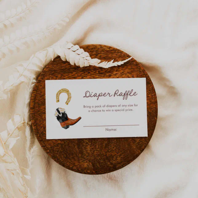 Cowboy Western Diaper Raffle Game Ticket Enclosure Card | Zazzle