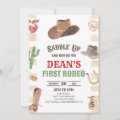 Cowboy Western First Rodeo 1st Birthday Party Invitation | Zazzle