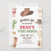 Cowboy Western First Rodeo 1st Birthday Party Invitation | Zazzle