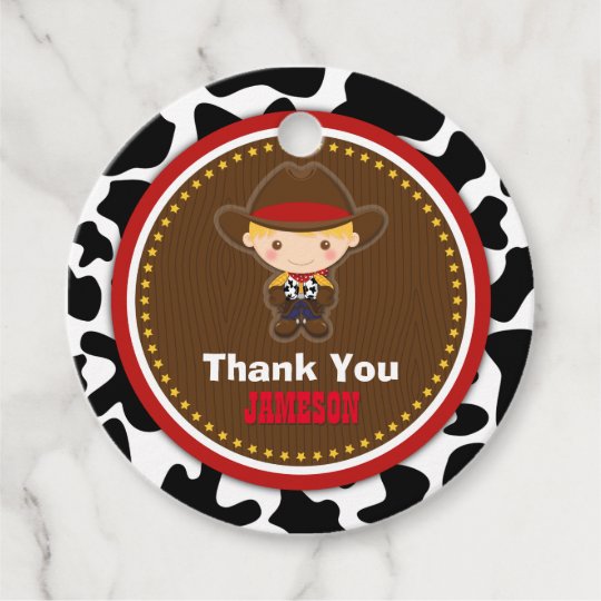 Cowboy Western Old West Birthday Favor Tags | Zazzle.com