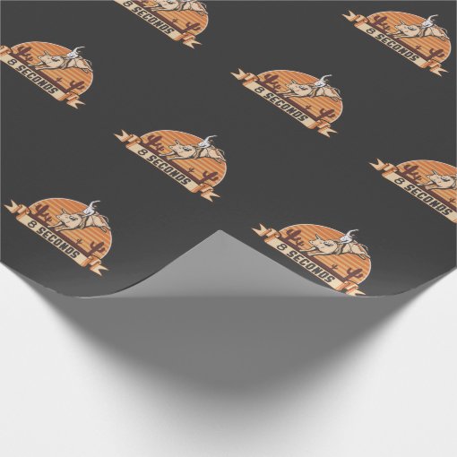 Cowboy Western Rider Bull Riding Eight Seconds Wrapping Paper | Zazzle
