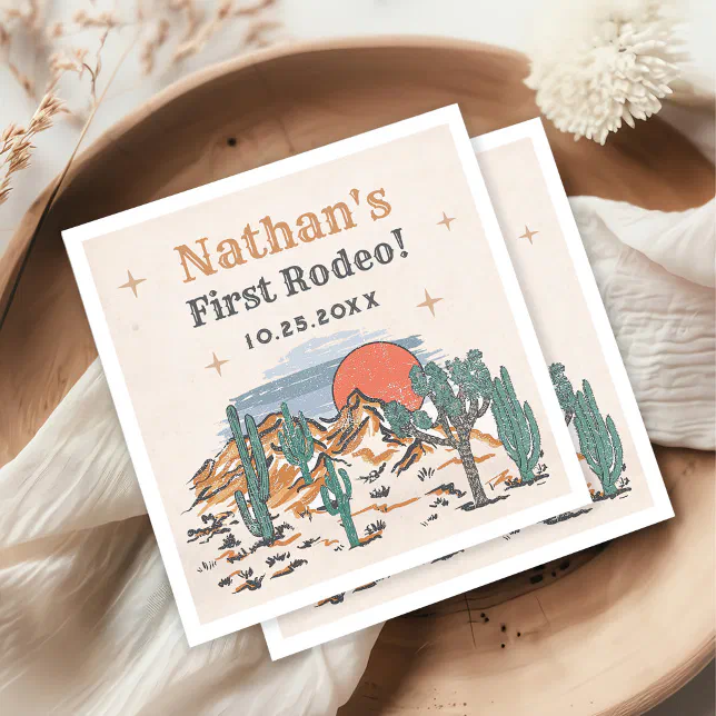 Cowboy Western Rodeo 1st Birthday Napkins | Zazzle