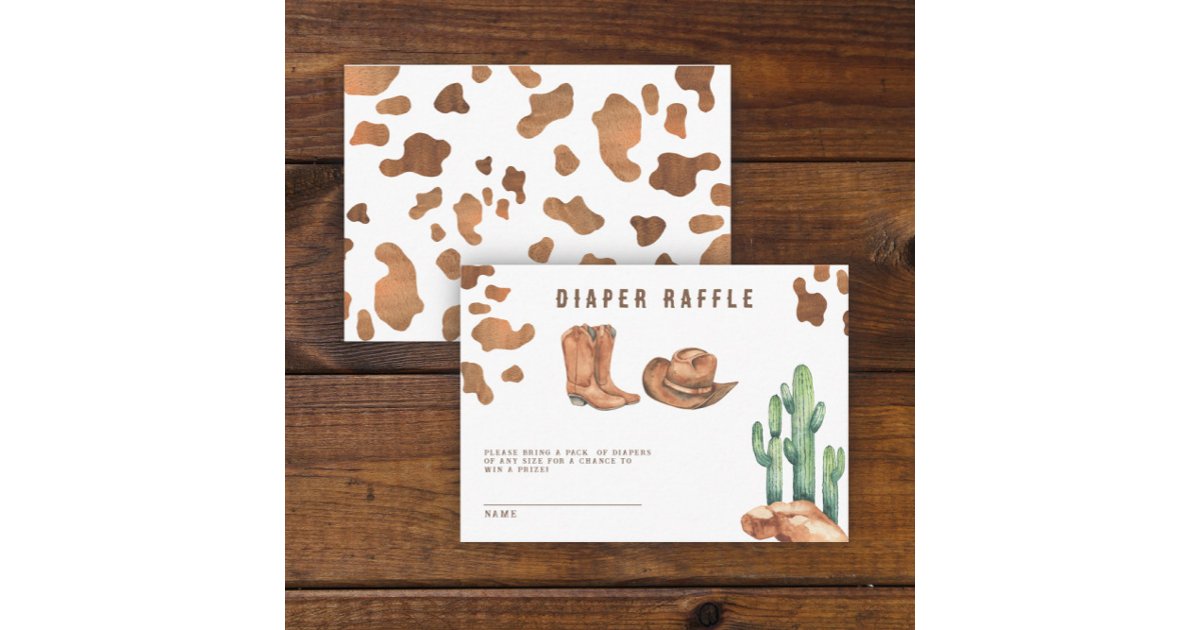 Cowboy Western Rodeo Diaper raffle ticket Enclosure Card | Zazzle