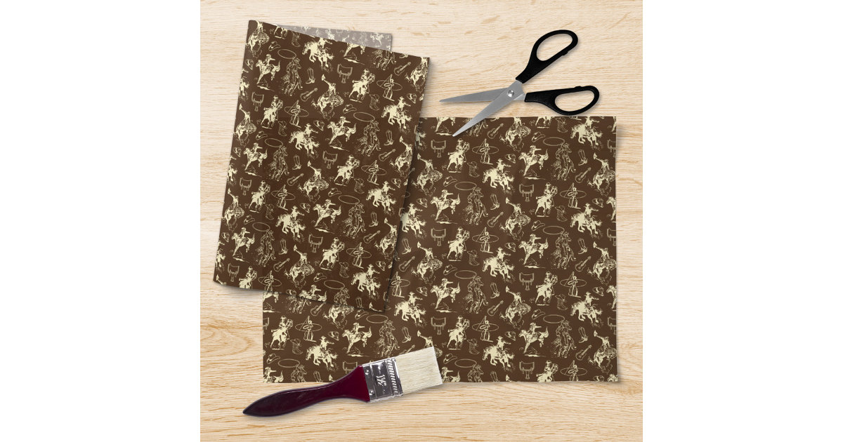 Cowboy Western Rodeo Horses Pattern Tissue Paper | Zazzle