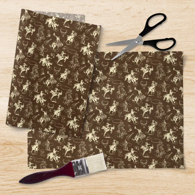 Cowboy Western Rodeo Horses Pattern Tissue Paper | Zazzle