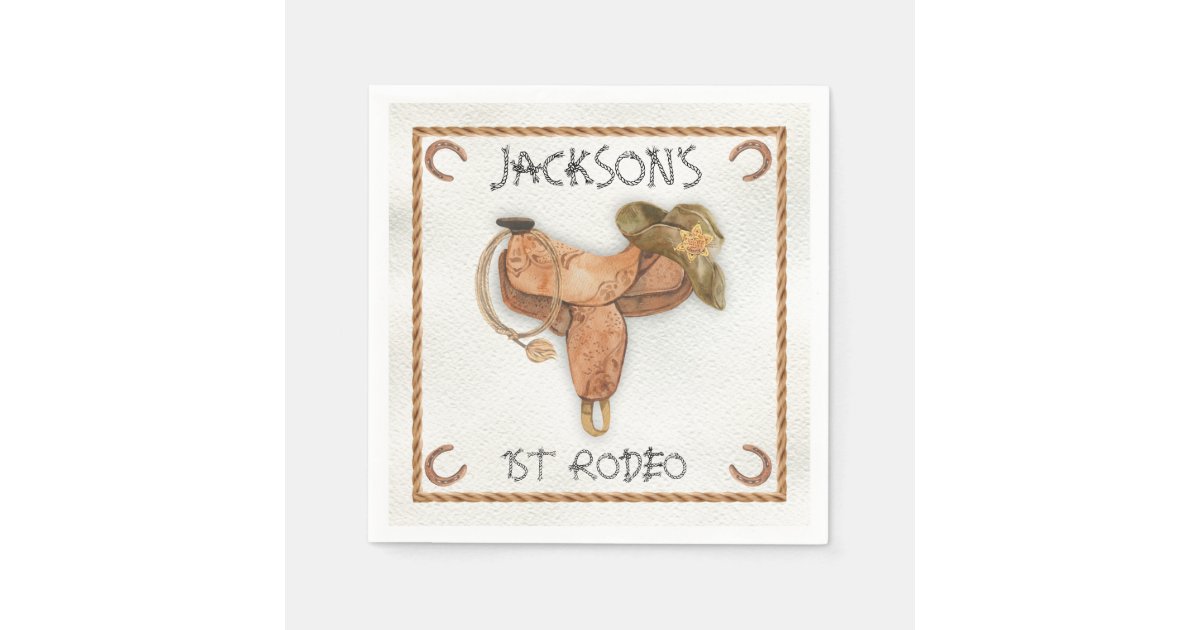 Cowboy Western Rodeo Saddle Napkins | Zazzle