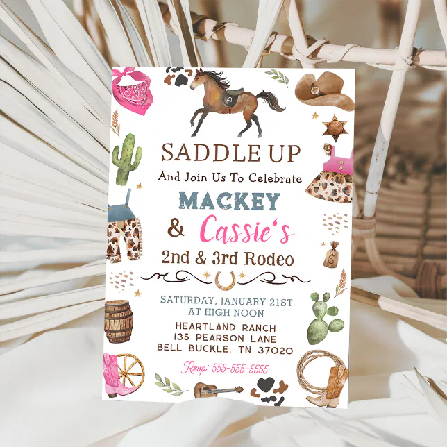 Cowboy Western Rustic Birthday Party Invitation | Zazzle