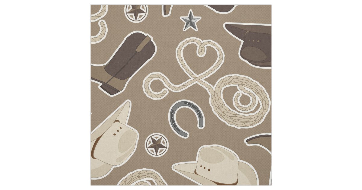 Cowboy Western Theme Fabric | Zazzle