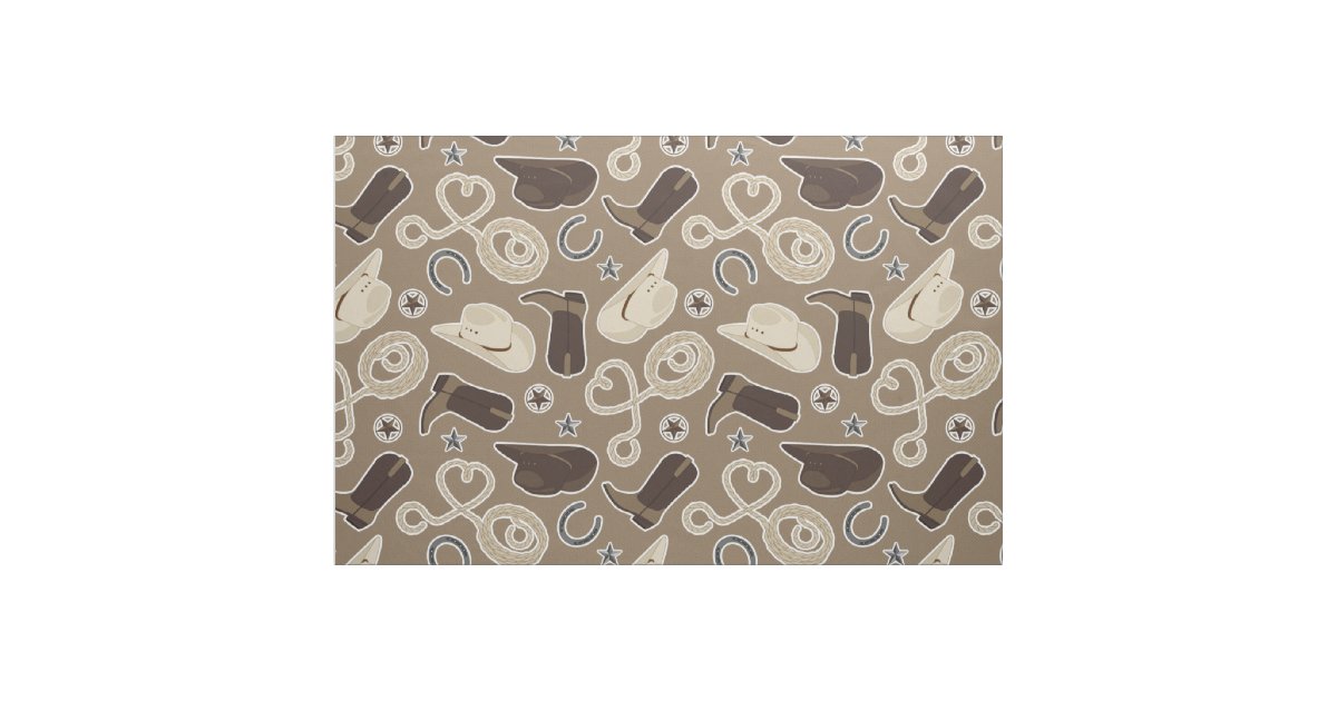 Cowboy Western Theme Fabric | Zazzle