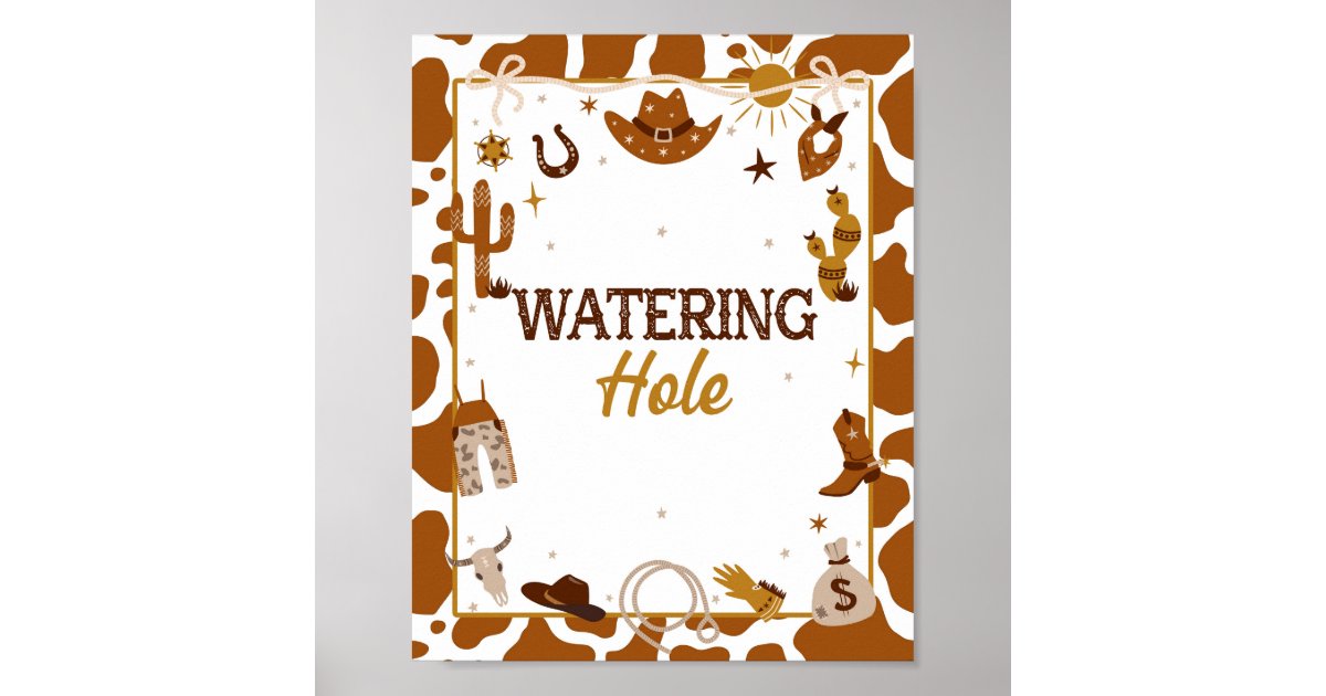 Cowboy Western Watering Hole Sign | Zazzle