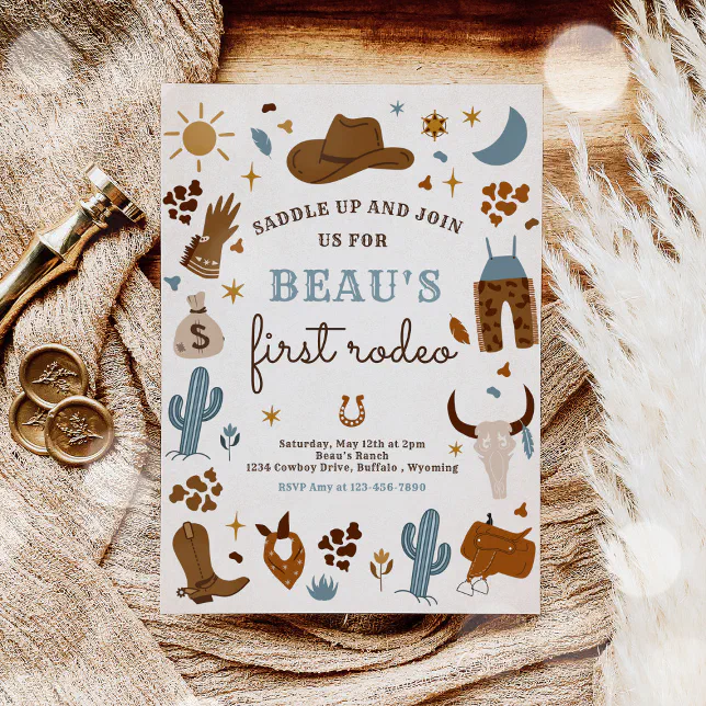 Cowboy Wild West Rodeo Ranch Birthday Party Invitation | Zazzle