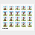 Cowboy with a lasso square sticker | Zazzle