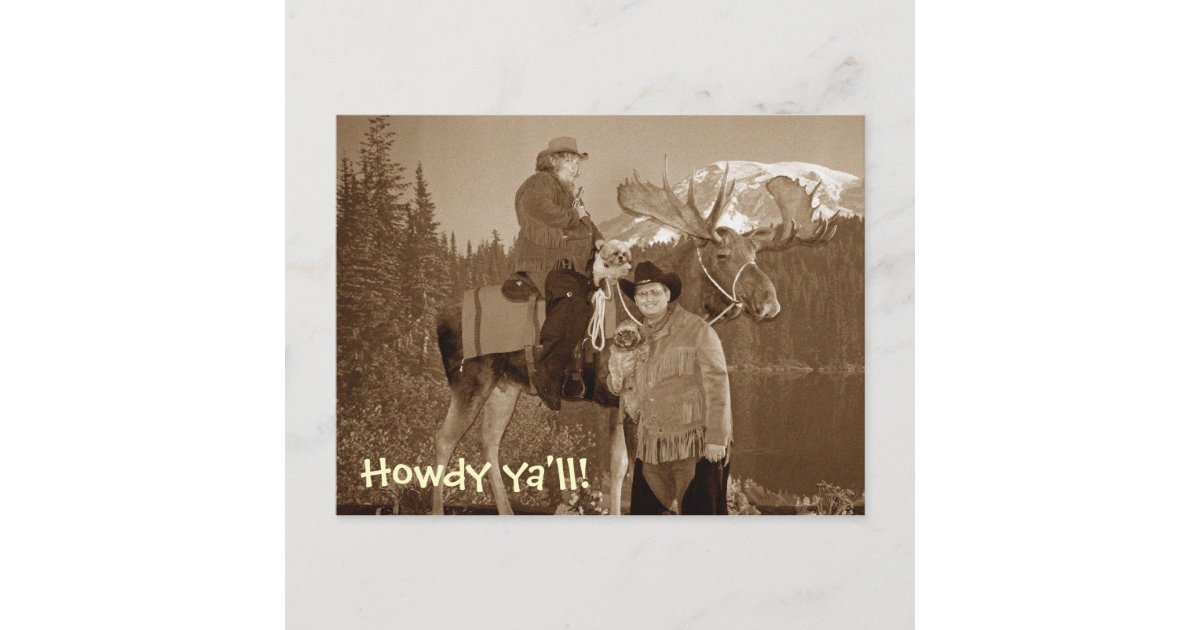 cowboyus, Howdy ya'll! Postcard | Zazzle