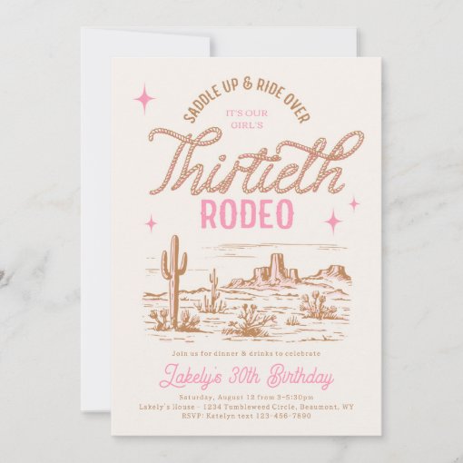 Cowgirl 30th Rodeo Birthday Invitation | Zazzle