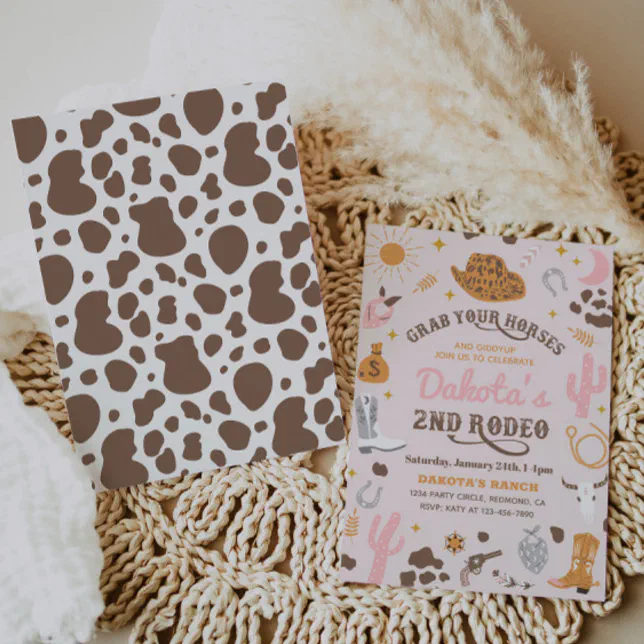 Cowgirl Birthday Invitation | 2nd Rodeo Invitation | Zazzle