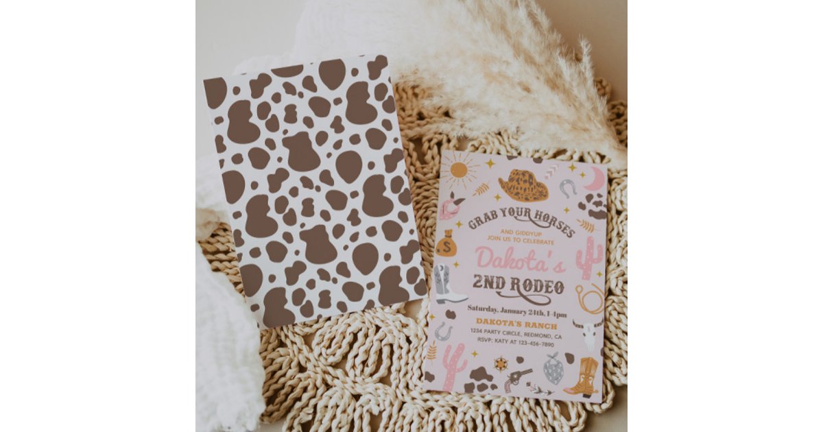 Cowgirl Birthday Invitation | 2nd Rodeo Invitation | Zazzle