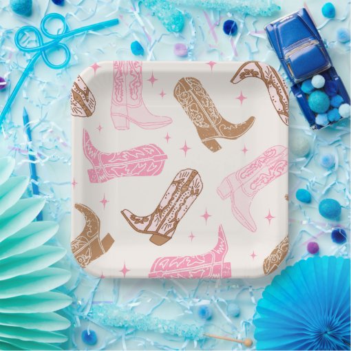 Cowgirl Boot Party Plates | Zazzle
