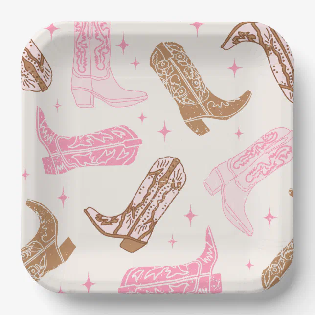 Cowgirl Boot Party Plates | Zazzle