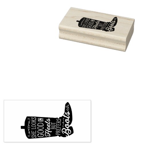 Cowgirl Boot Rubber Art Stamp | Zazzle
