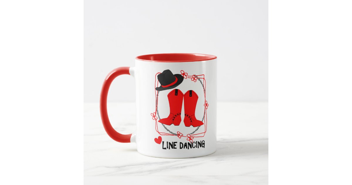 Cowgirl Boots Cute Line Dancing Theme Graphic Mug | Zazzle