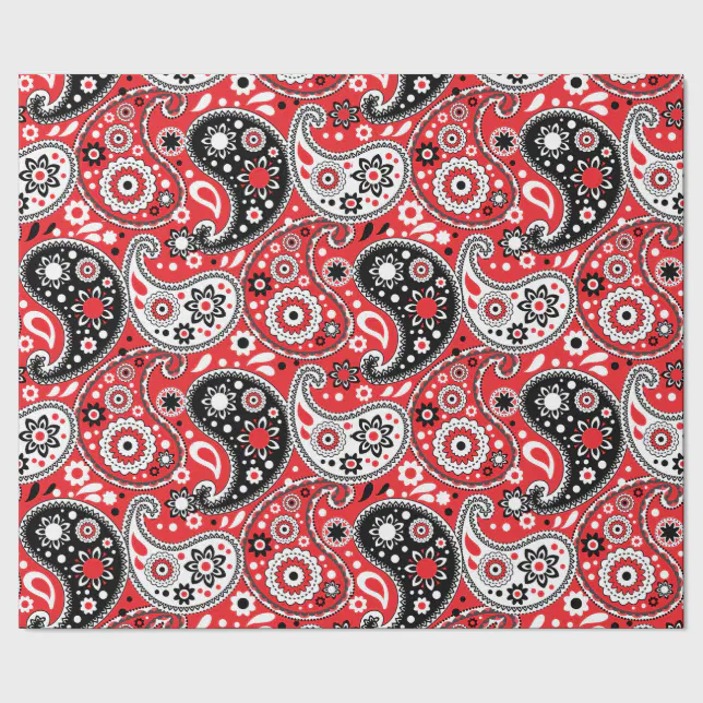 Cowgirl Christmas Red Paisley Country Western Wrapping Paper | Zazzle