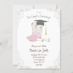 Cowgirl Country Western Graduation Party Invitation | Zazzle