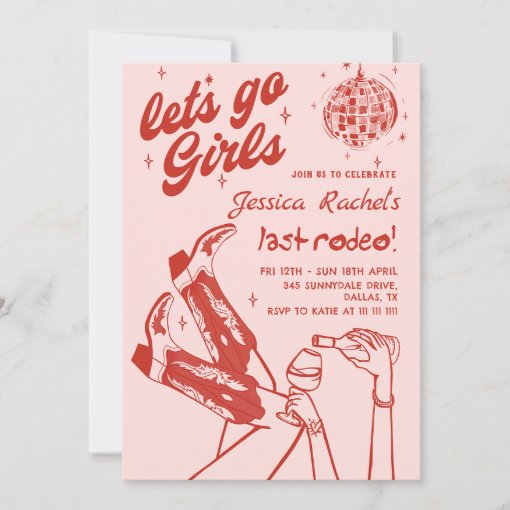Cowgirl Disco Bachelorette Rodeo Weekend Invitation | Zazzle