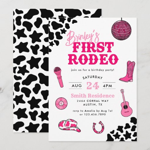 Cowgirl Disco First Rodeo Birthday Invitation | Zazzle