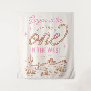 WYNONA Pink Cowgirl Last Rodeo Bachelorette Tapestry | Zazzle