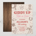 Cowgirl Giddy Up Birthday Party Invitation | Zazzle