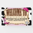 Cowgirl, Pink Birthday, Welcome Banner | Zazzle