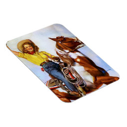 Cowgirl Rider Pin Up Magnet | Zazzle