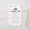Cowgirl Rodeo Western Alphabet Baby Shower Game Stationery | Zazzle
