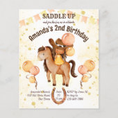 Cowgirl saddle up birthday budget invitation | Zazzle