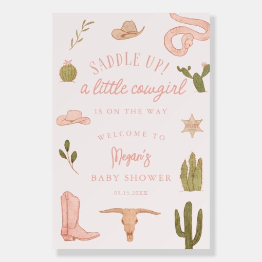 Cowgirl Saddle Up Welcome Sign | Zazzle