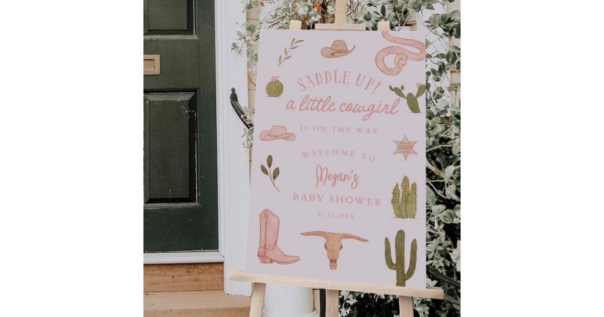 Cowgirl Saddle Up Welcome Sign | Zazzle