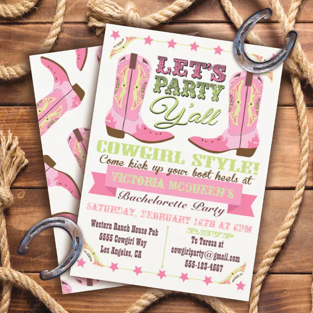 Western Bachelorette Invitations Goodwill Wedding Dress Bachelorette