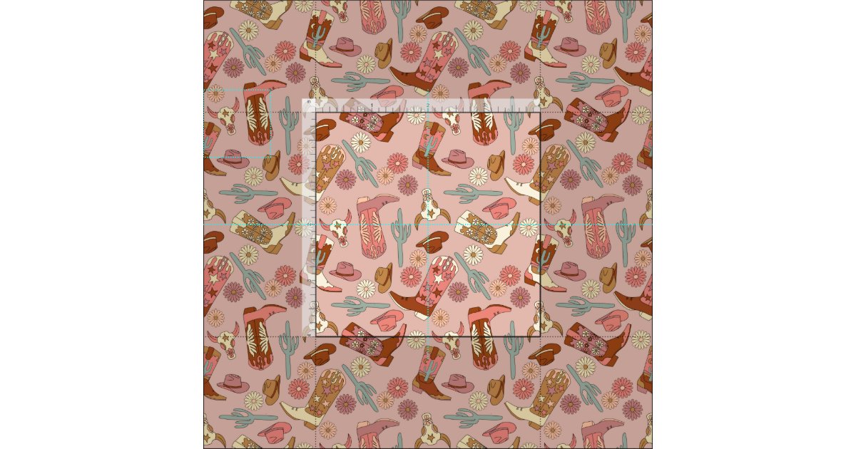 Cowgirl Western Boho Cowboy Boots Fabric | Zazzle
