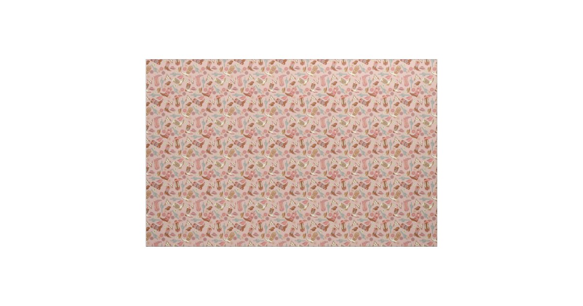 Cowgirl Western Boho Cowboy Boots Fabric | Zazzle
