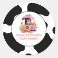 Cowgirl Western Last Rodeo Bachelorette Party Classic Round Sticker ...