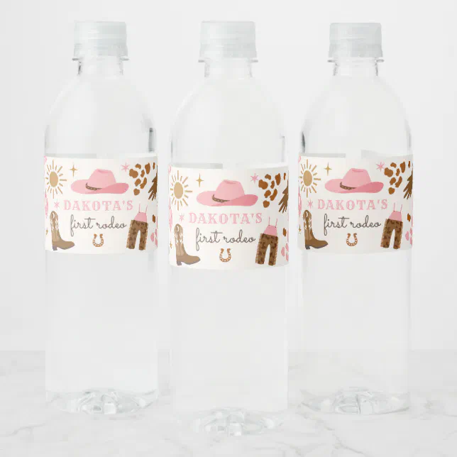 Cowgirl Wild West Rodeo Ranch Birthday Party Decor Water Bottle Label ...